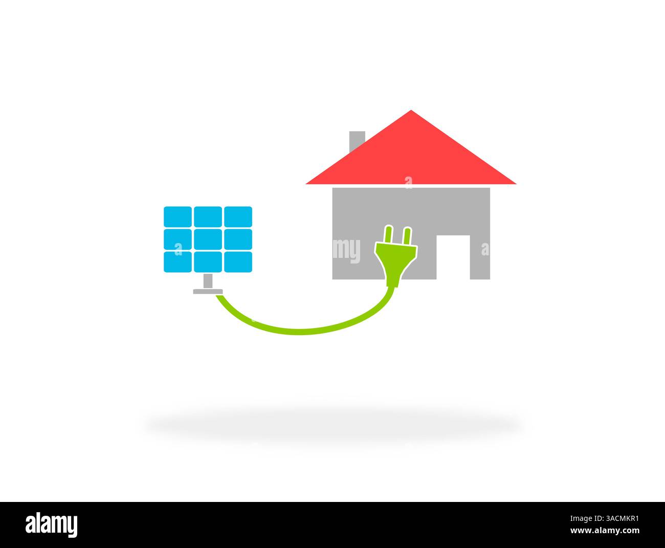 Solar system and house - Icon as a symbol for power generation with ...