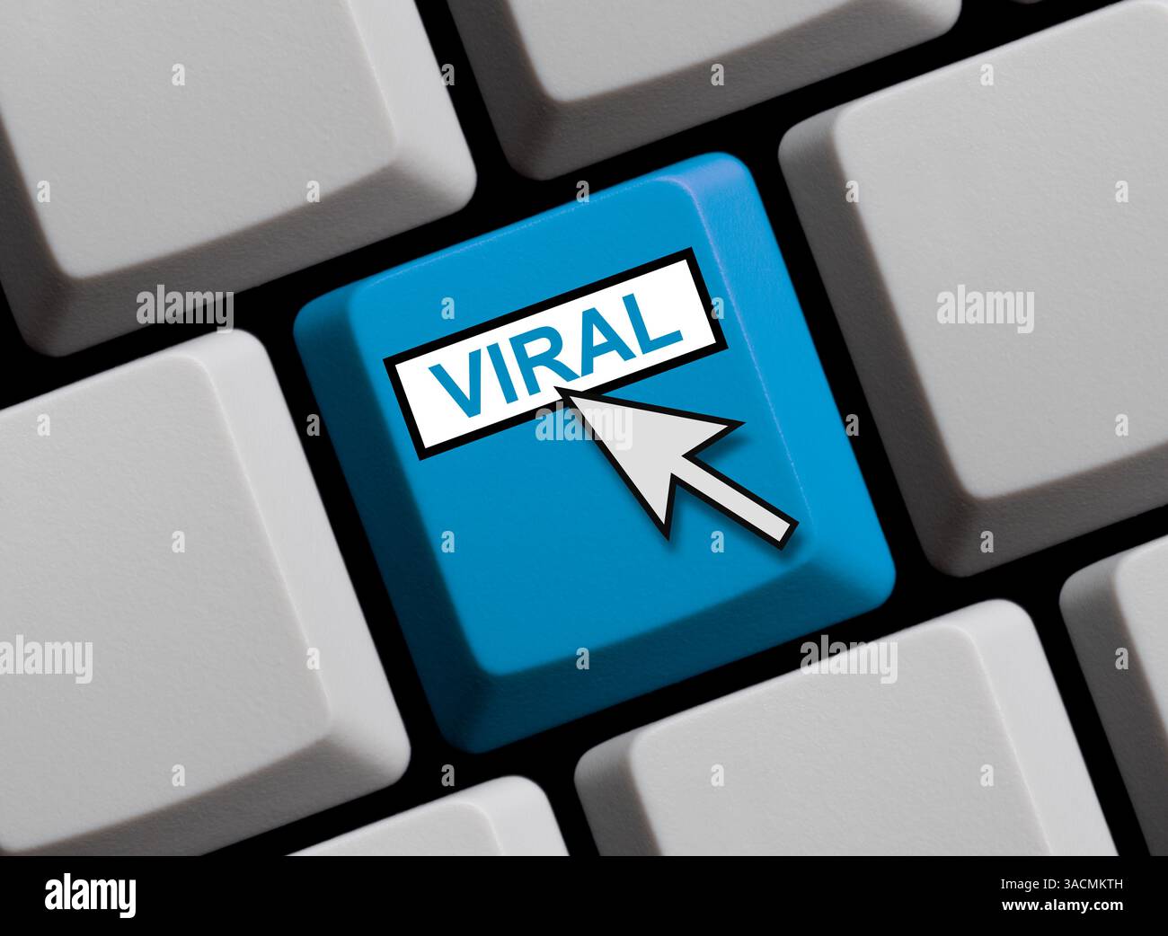 Keyboard with mouse arrow shows Viral Stock Photo - Alamy