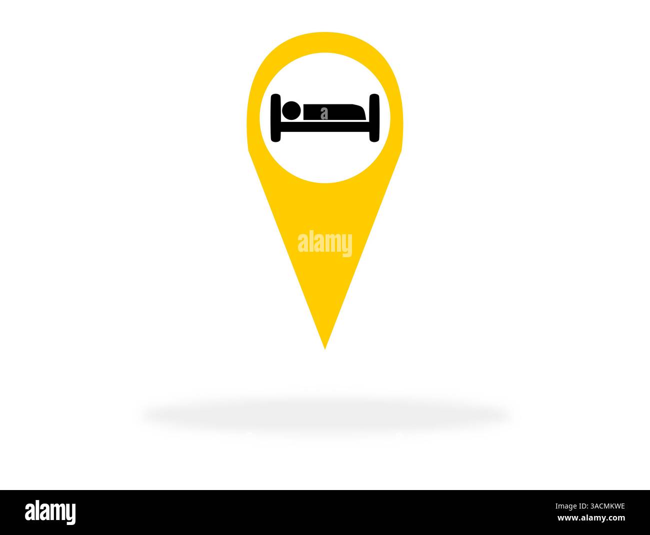 Hotel symbol with pin - Icon as symbol for location, position or ...