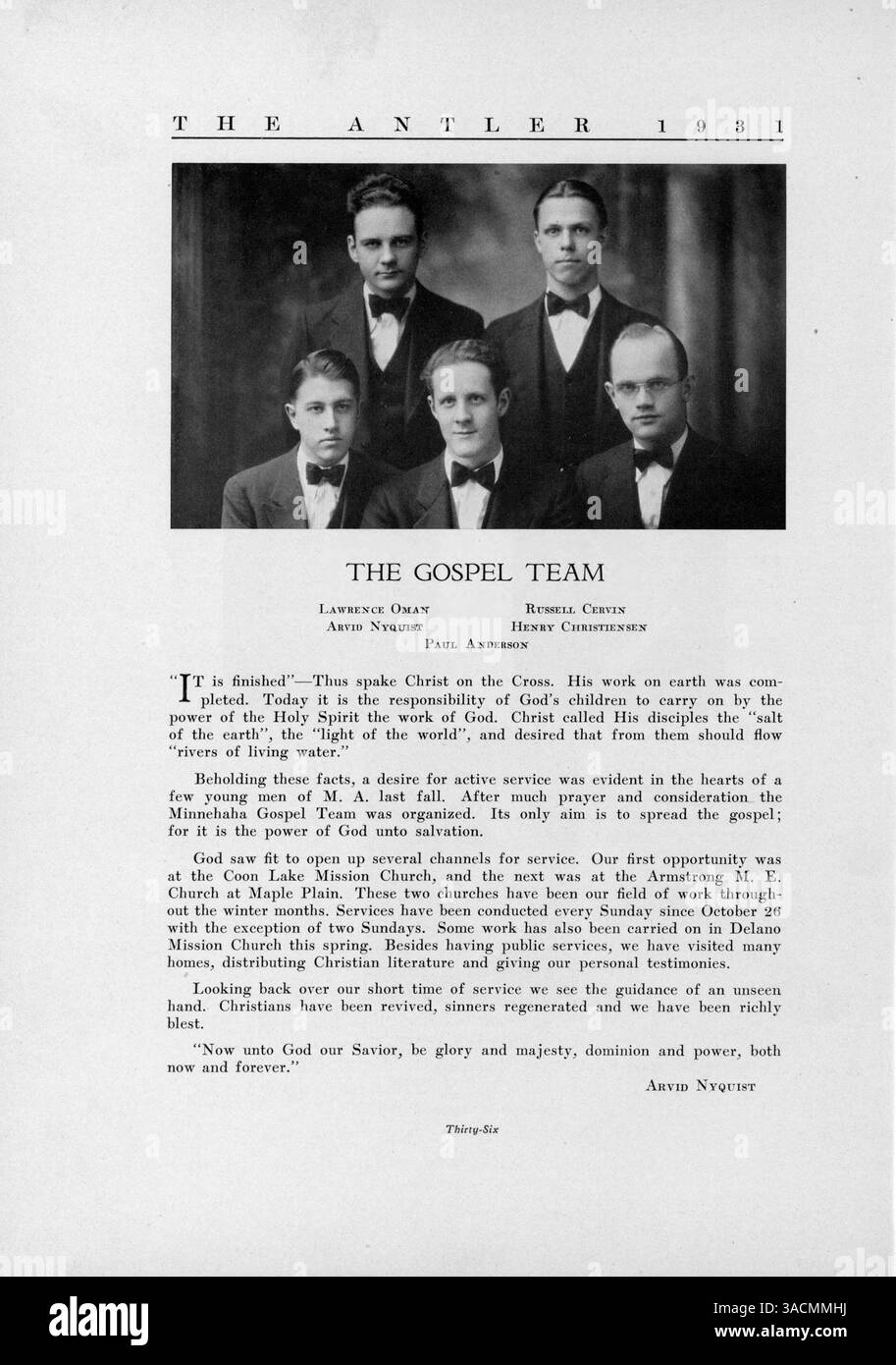 The 1931 Antler yearbook from Minnehaha Academy captures student life ...
