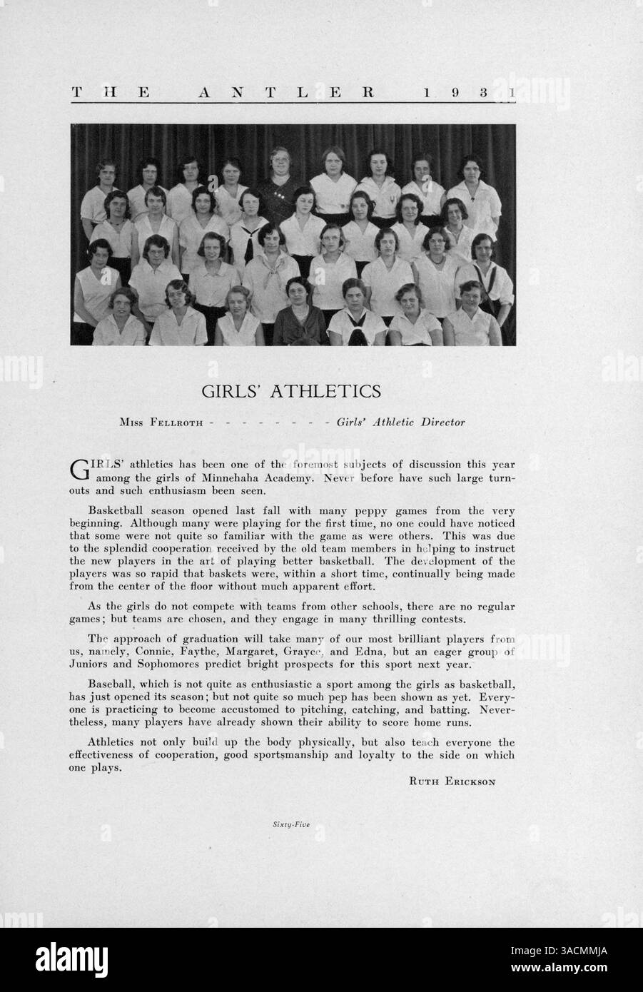 Minnehaha Academy’s 1931 yearbook, Antler, highlights students, faculty ...