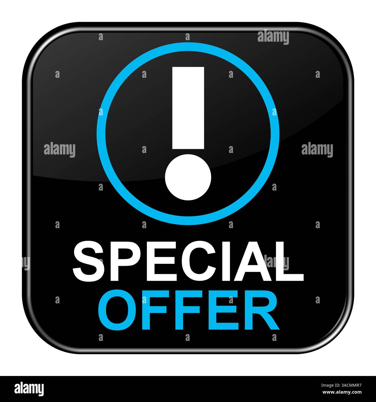 Black isolated button with symbol shows Special Offer Stock Photo - Alamy