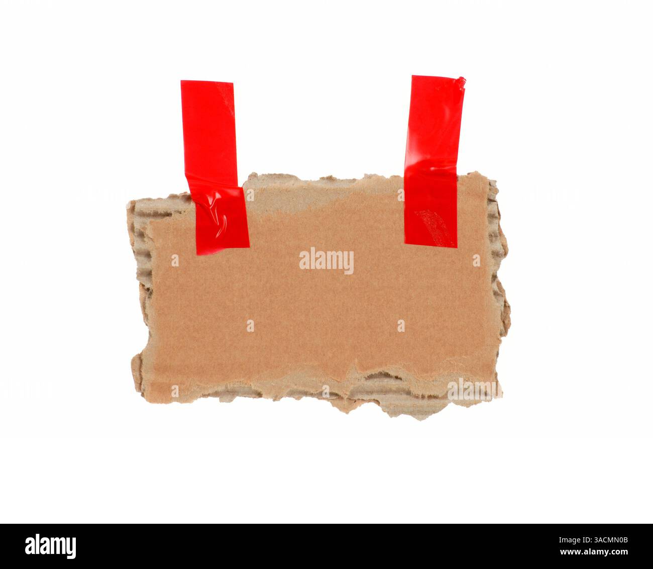 Insulated old brown cardboard with two red adhesive strips Stock Photo ...