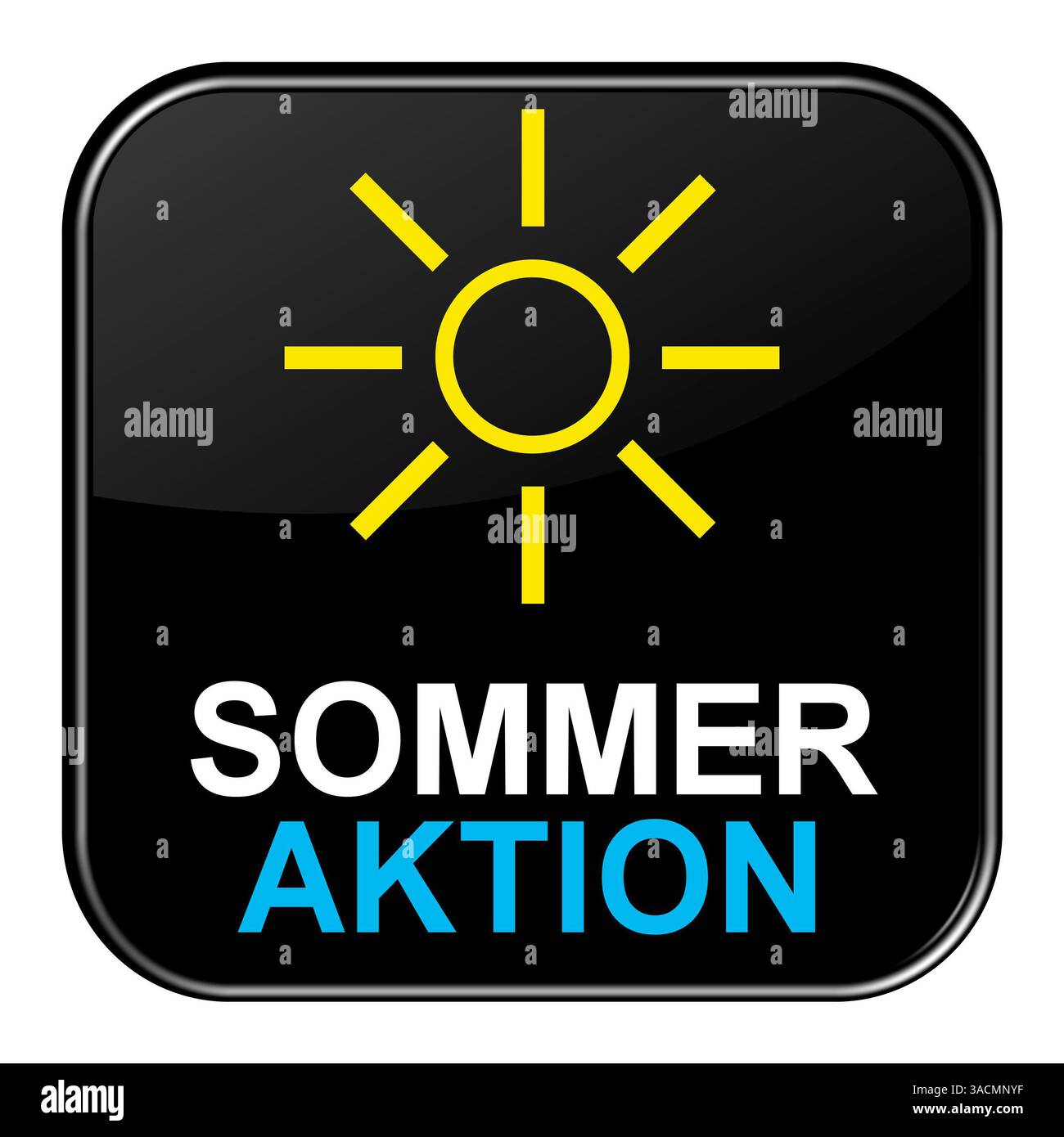 Black insulated button with symbol shows summer promotion Stock Photo - Alamy