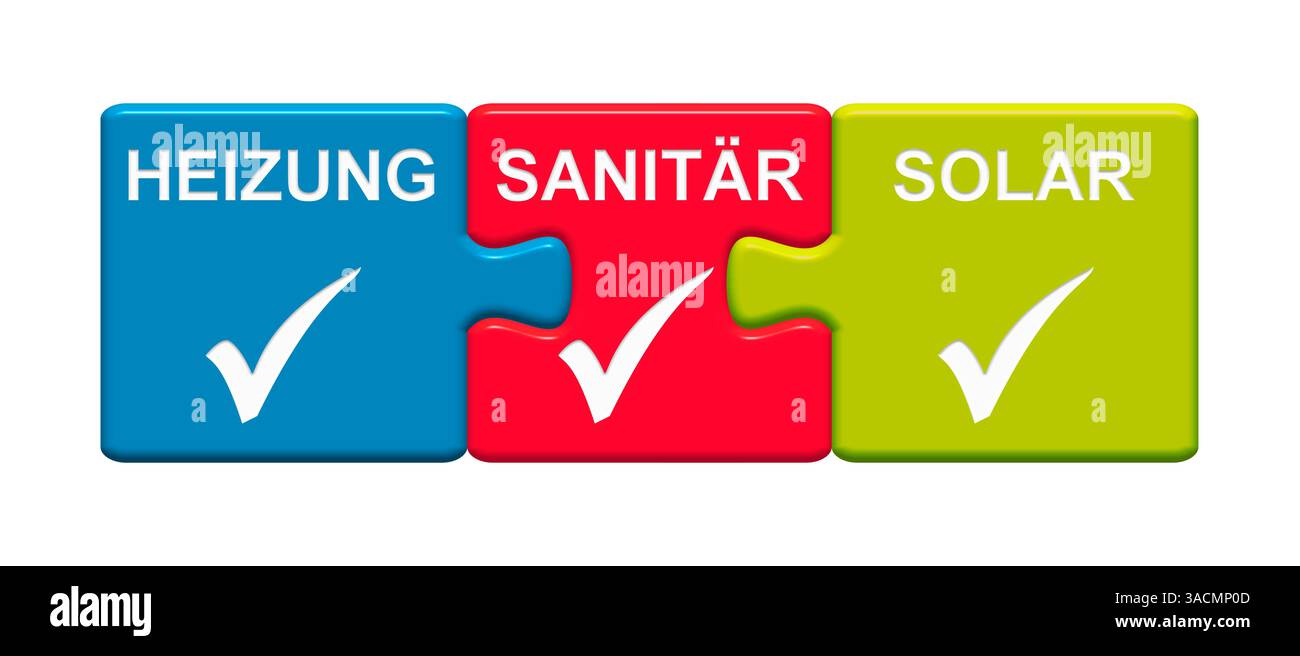 Insulated three-piece puzzle button with tick symbol shows heating ...