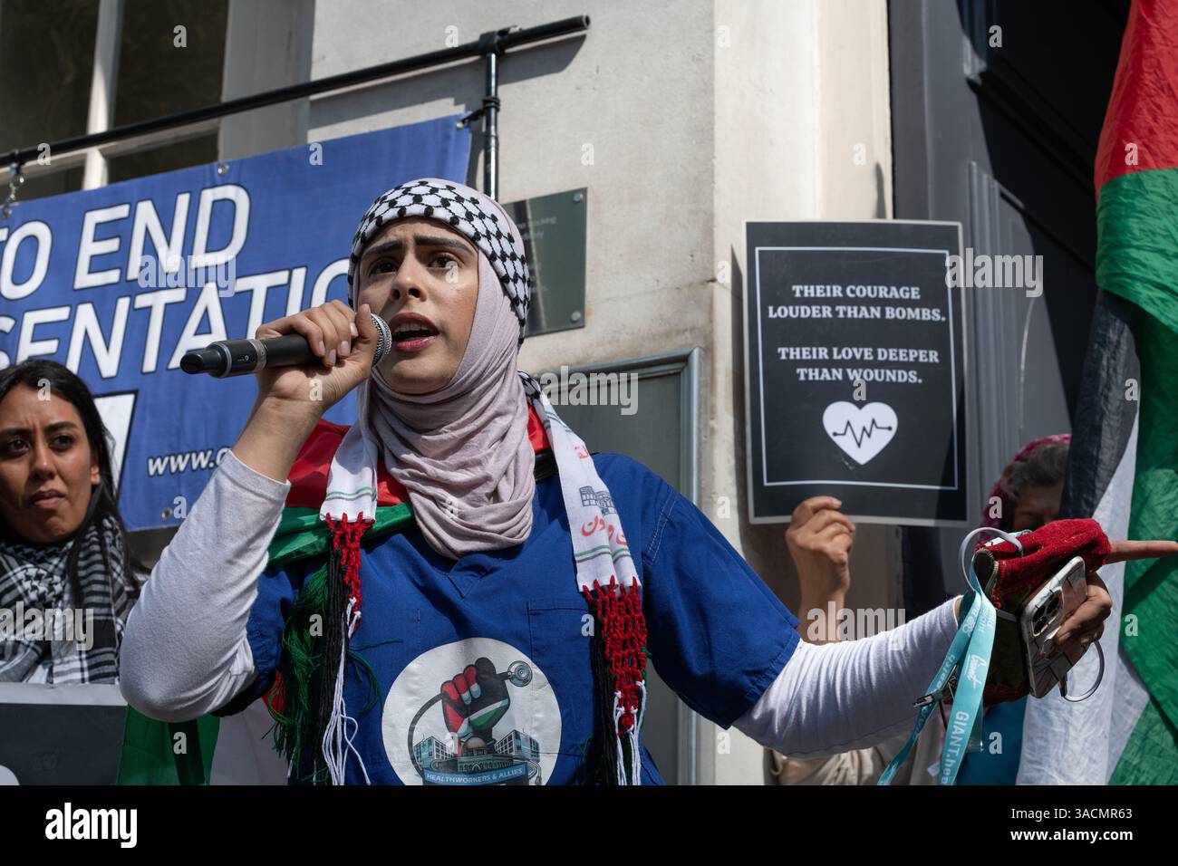 London, UK. 4 April, 2025. Supporters of Dr Swee Chai Ang, orthopaedic ...