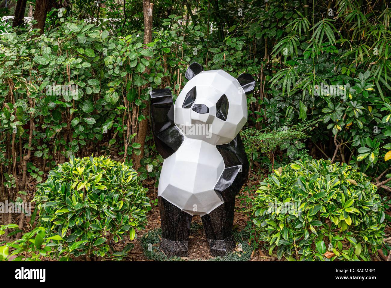 A welcoming panda sculpture near the south gate of Kowloon Park ...