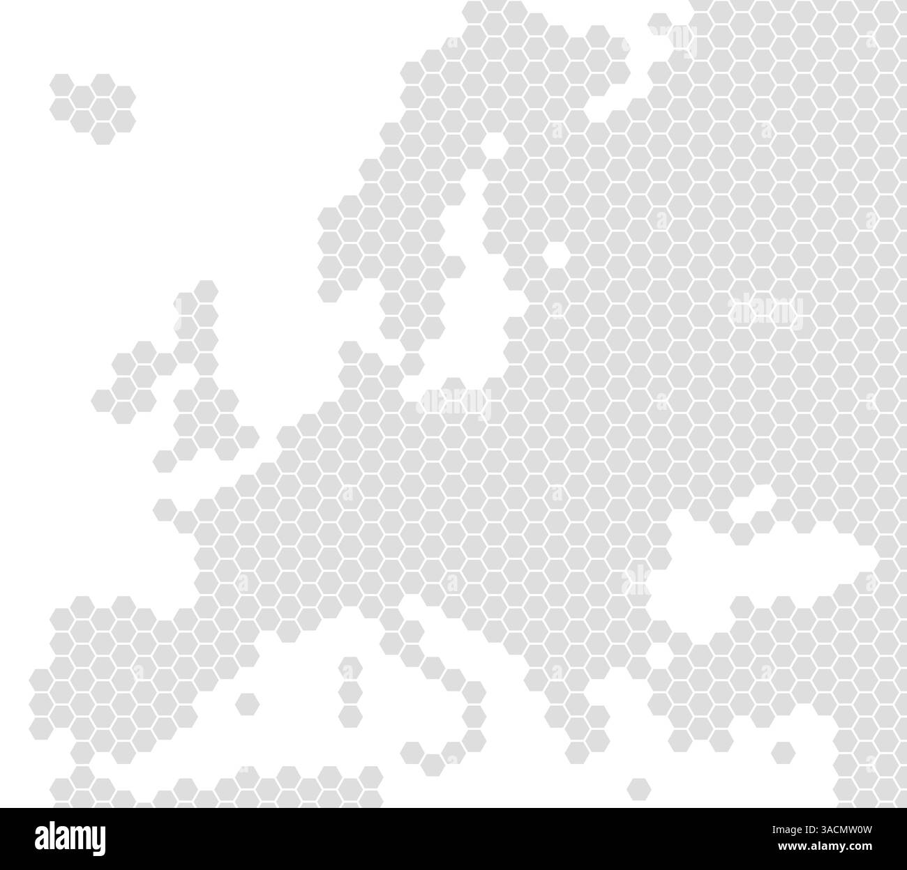 Isolated map of Europe from light gray hexagons Stock Photo - Alamy