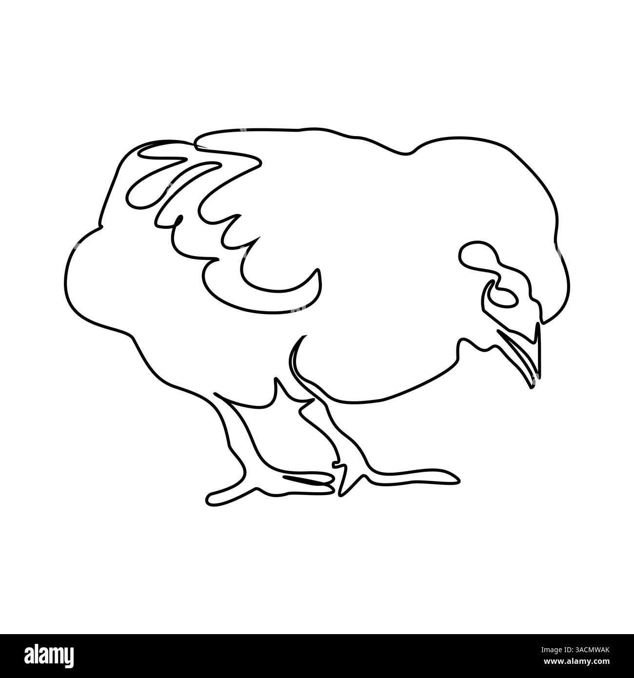 Single continuous line drawing the chick. Cute little chicken. One line ...