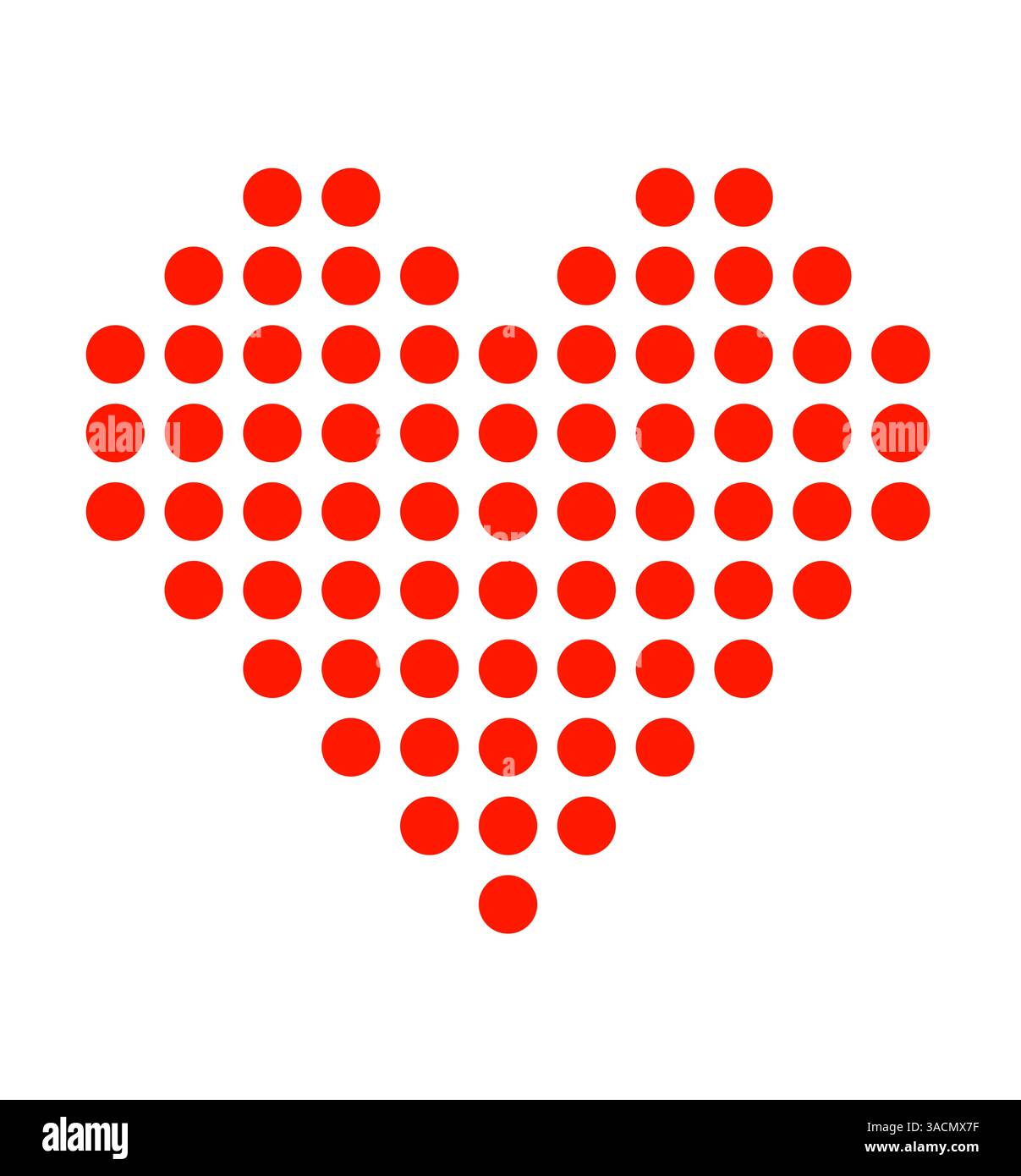 Isolated dotted minimalist heart symbol made of red dots hi-res stock ...