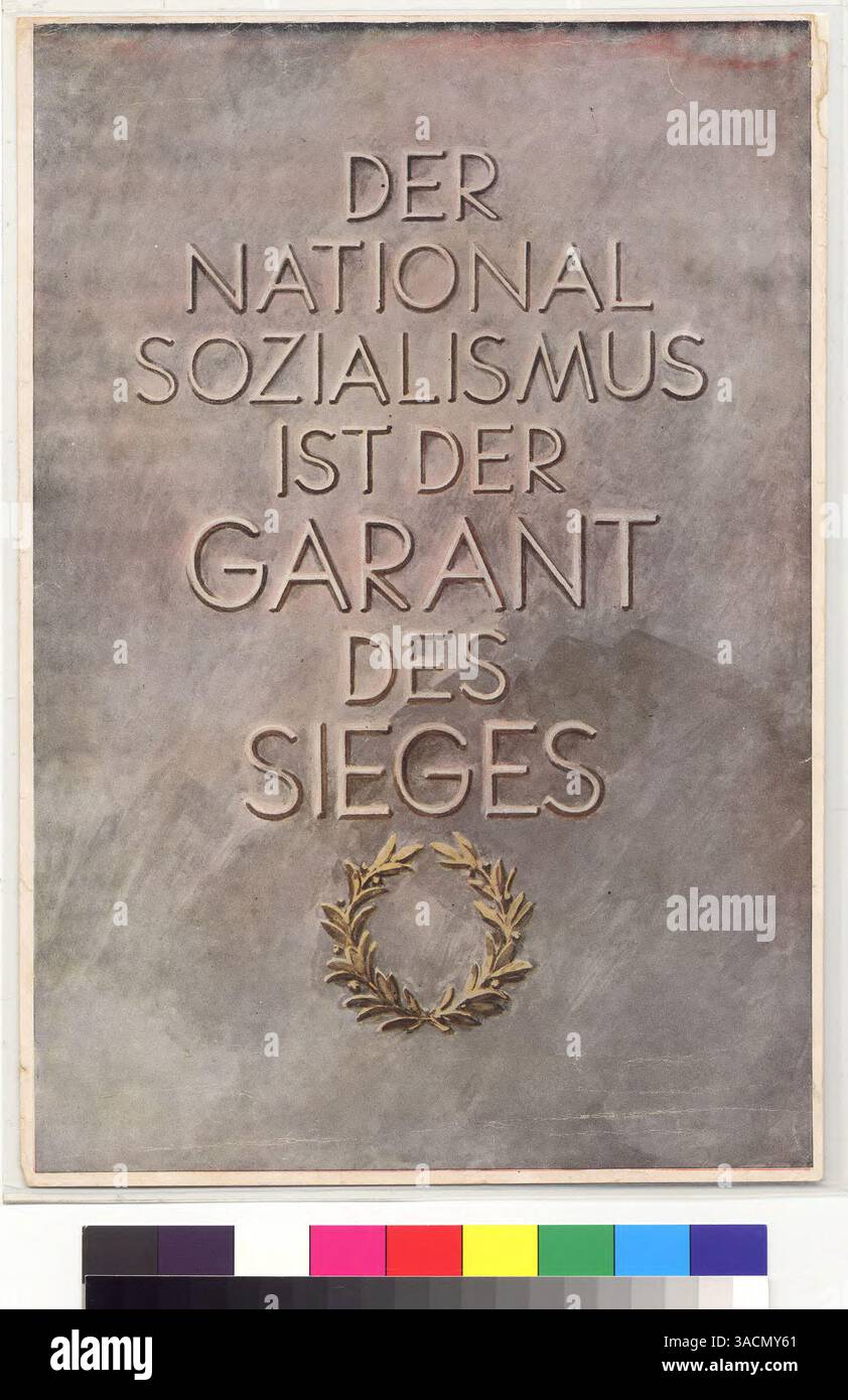 This engraving features the slogan 'National Socialism is the Guarantor ...
