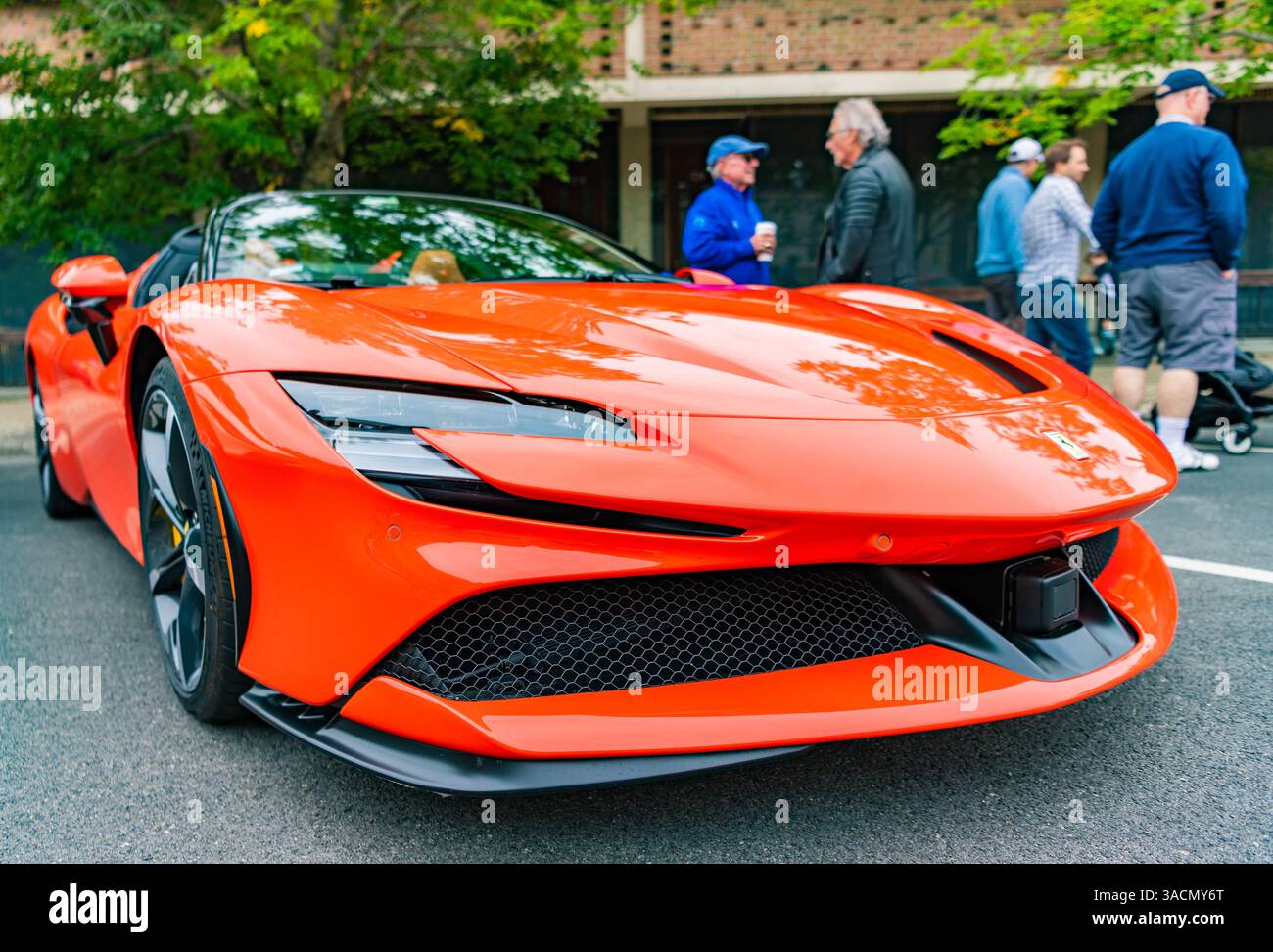 Chicago, Illinois - September 29, 2024: Ferrari sf90 stradale yellow ...
