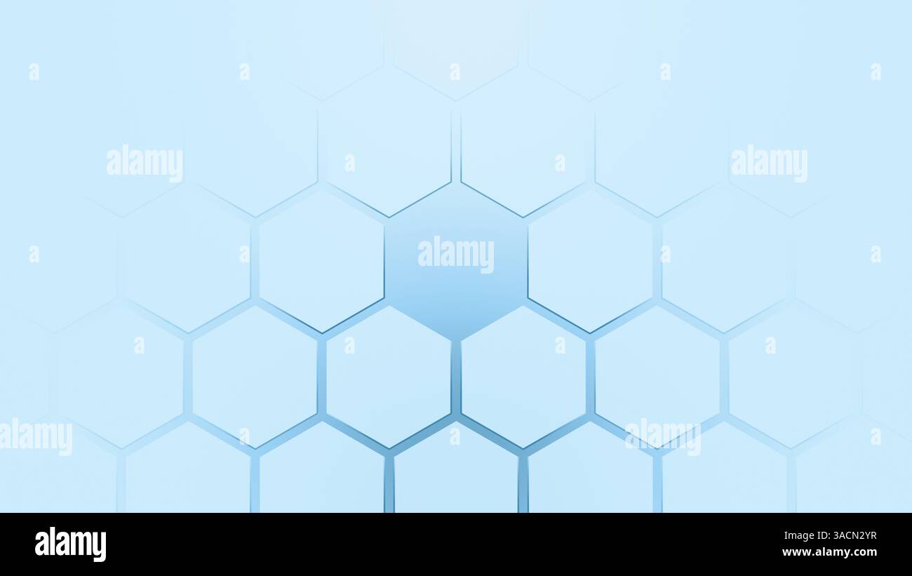 Fading light blue hexagon grid pattern on blue background. Technology ...
