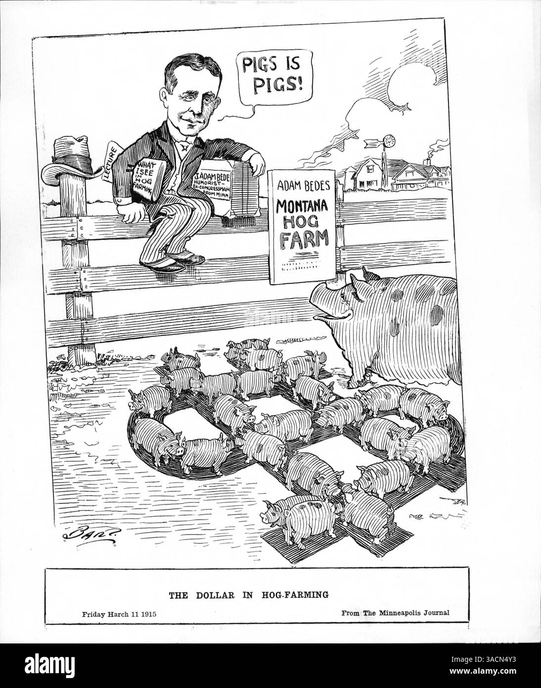 J. Adam Bede, former congressman, holds a lecture on hog farming while ...