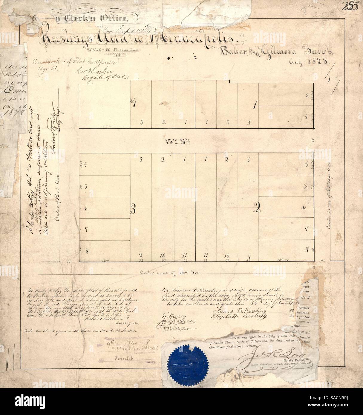 Keeslings addition to minneapolis is a historical map that docum hi-res ...
