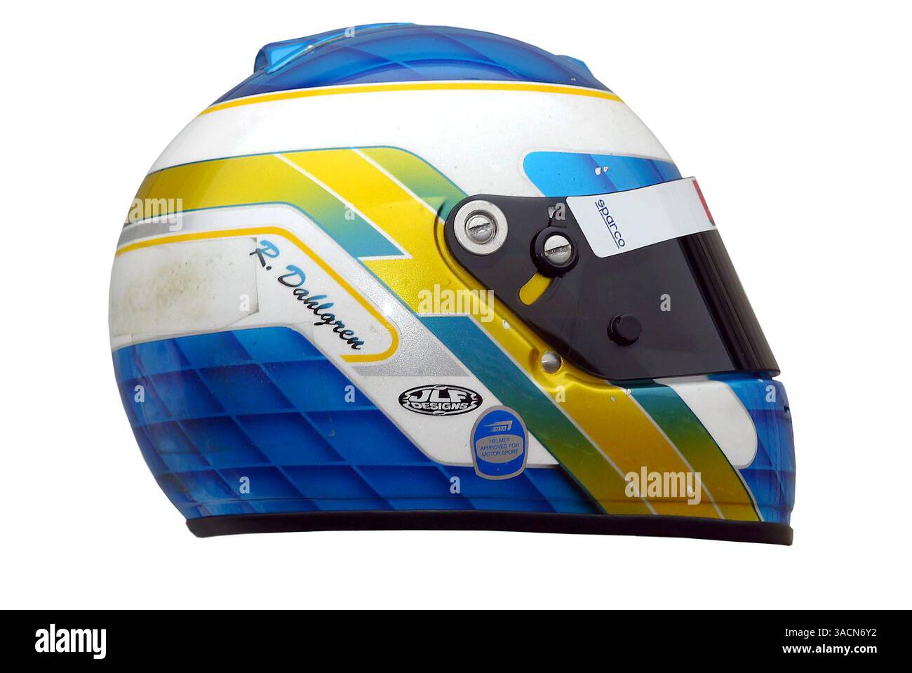 The helmet of Robert Dahlgren (SWE) Fortec Mototsport..International ...