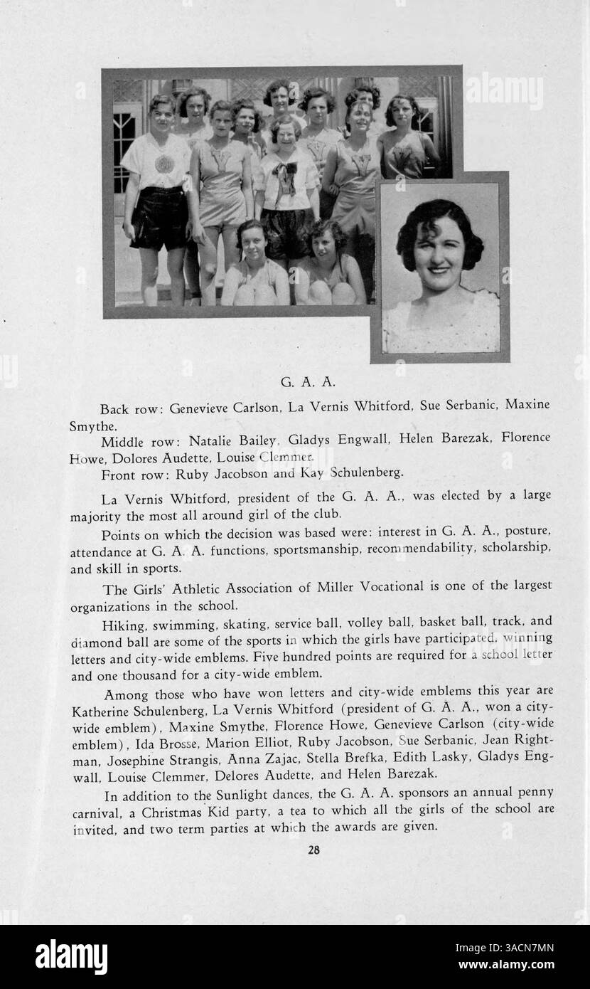 This 1934 tradewind yearbook records student activities hi-res stock ...
