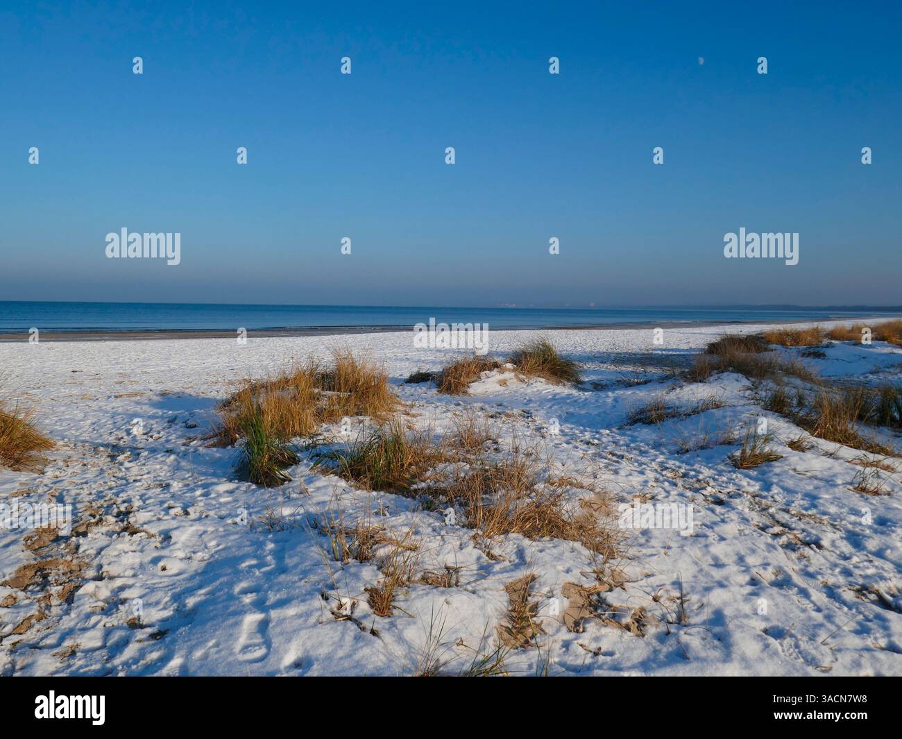 Sand dunes covered with snow Stock Photo - Alamy