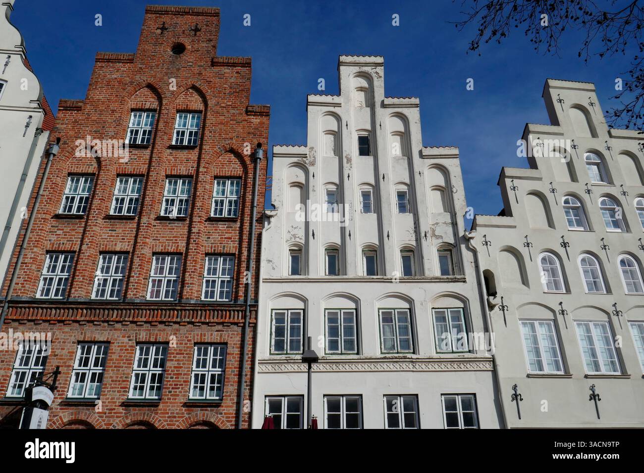 Stepped gable houses in Lübeck's old town Stock Photo - Alamy