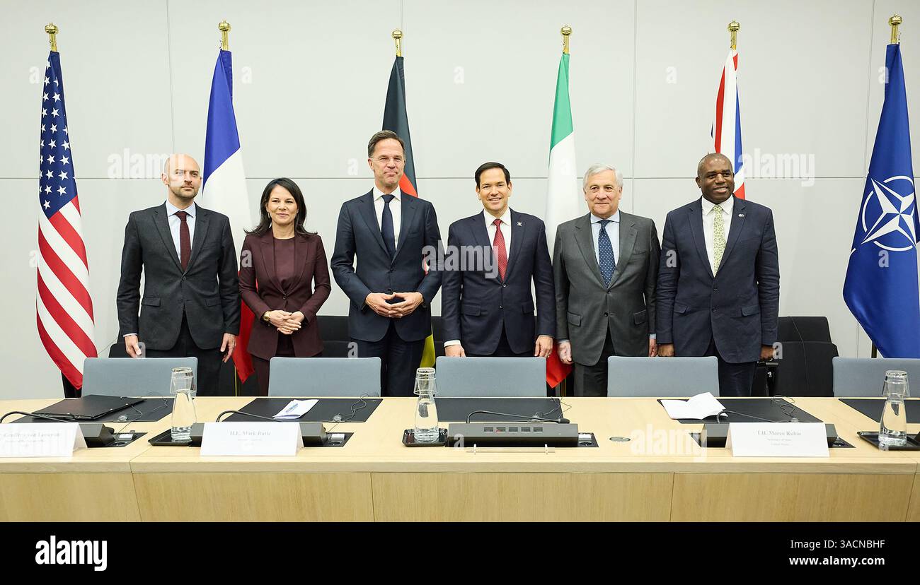 From left to right, French Foreign Minister Jean-Noel Barrot, Germany's ...