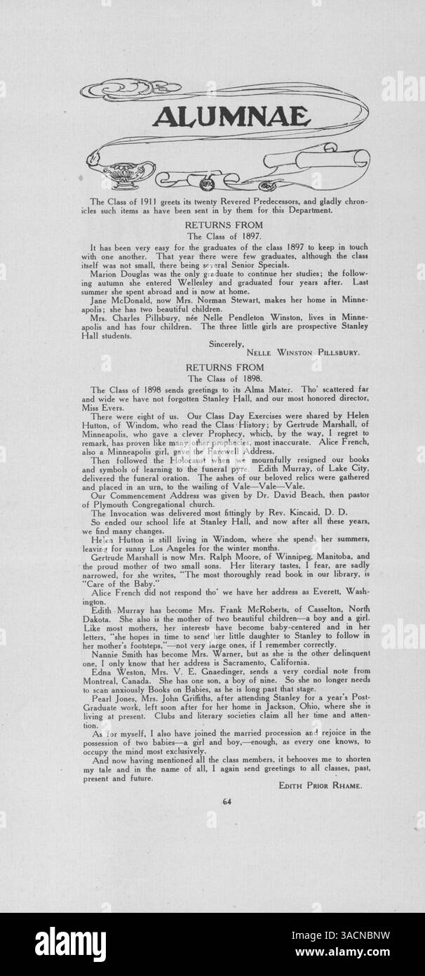 'The Moccasin' yearbook, 1910, from Stanley Hall captures the students ...