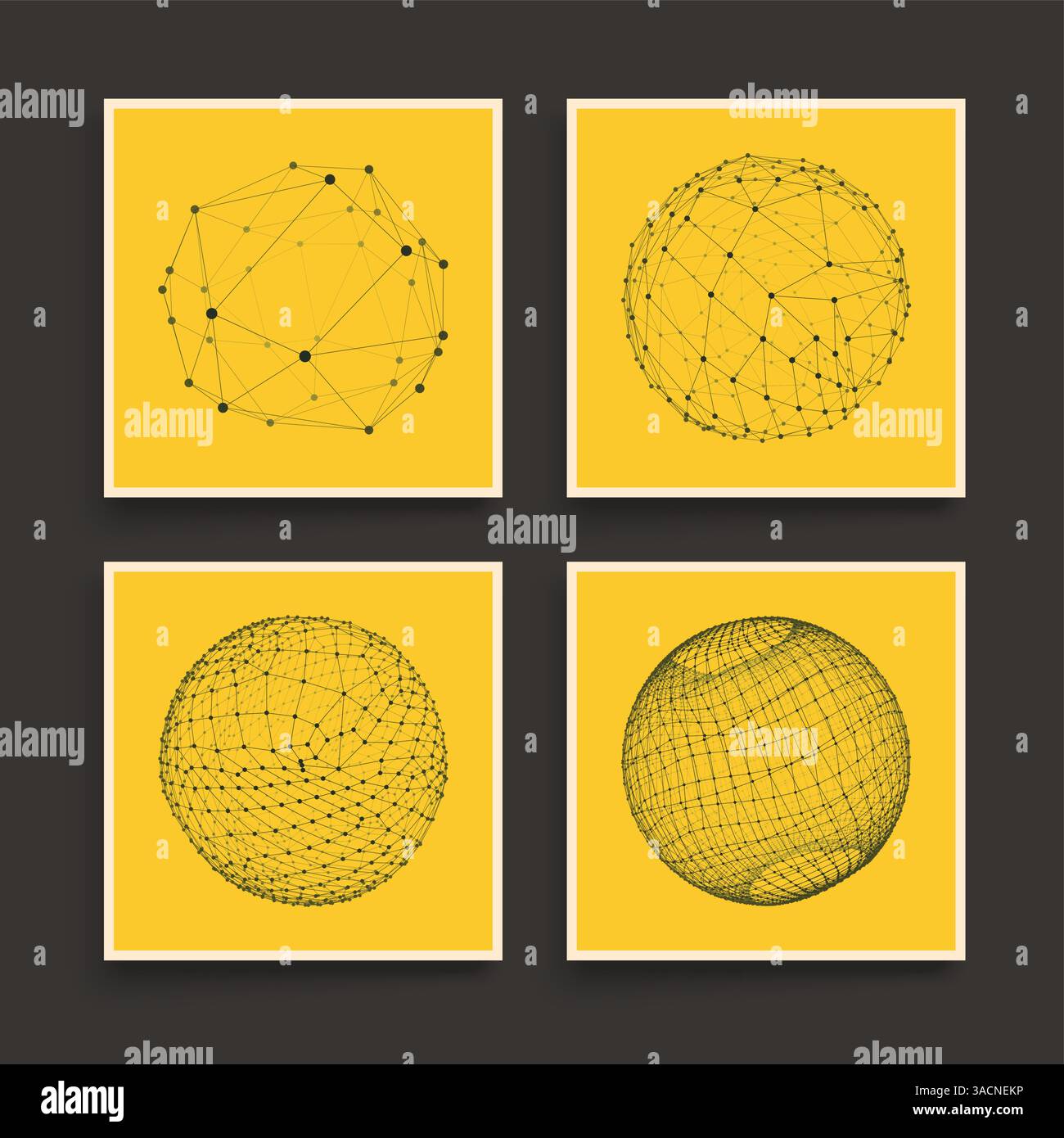 Sphere with Connected Lines and Dots. Textbook, booklet or notebook ...