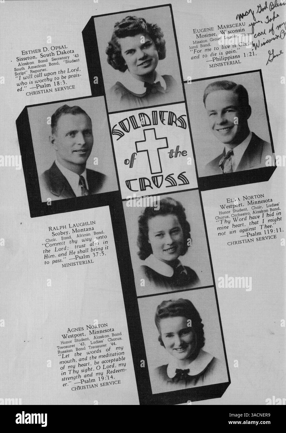 Academic milestones of the 1943 1944 academic year hi-res stock ...