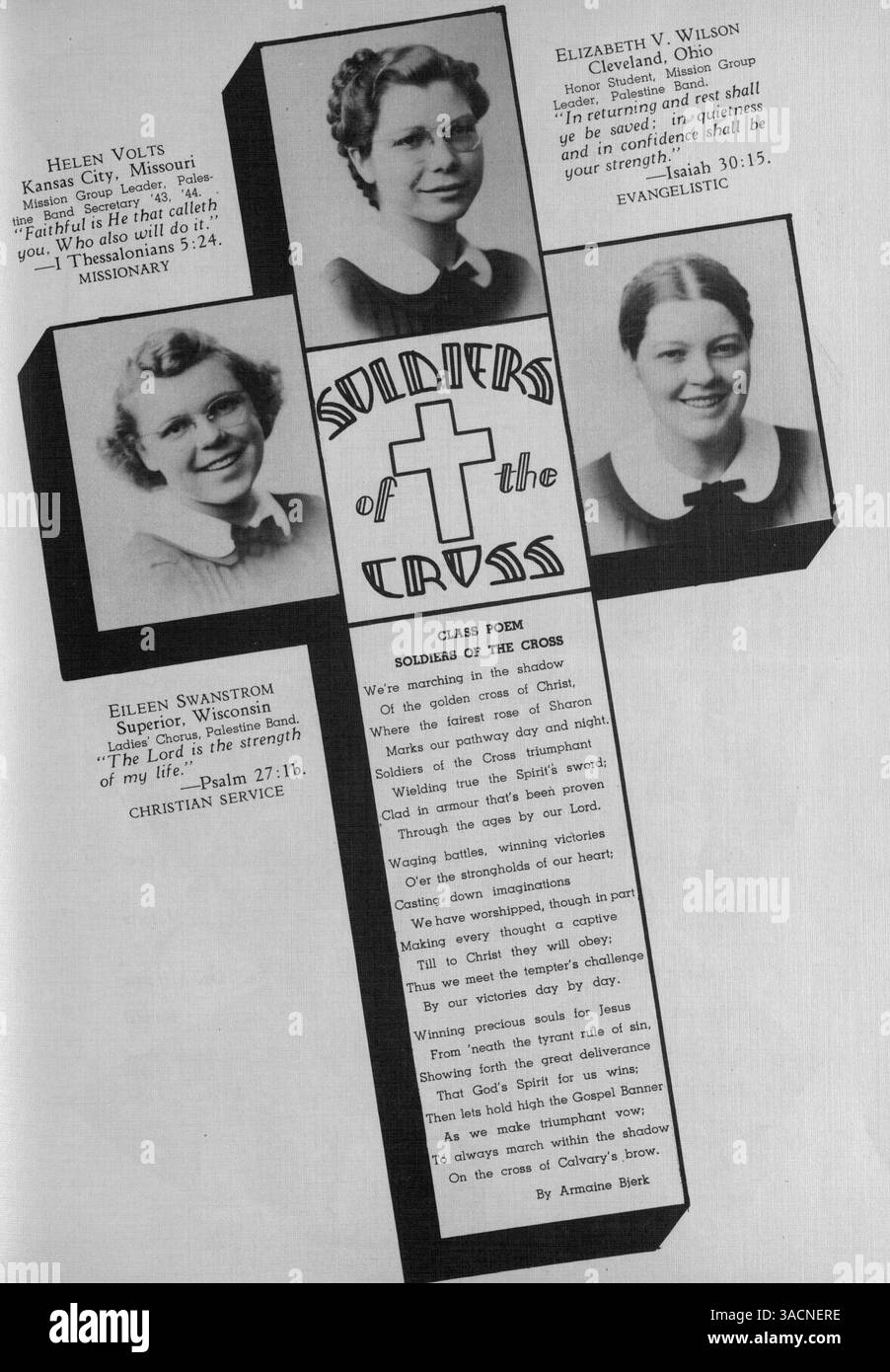 The 1944 north central bible institute yearbook showcases students hi ...