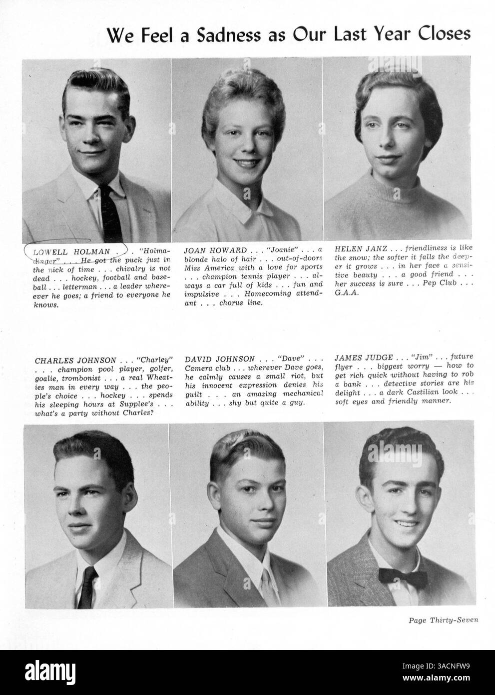 The 1958 Wayzata High School yearbook documents the school’s key ...