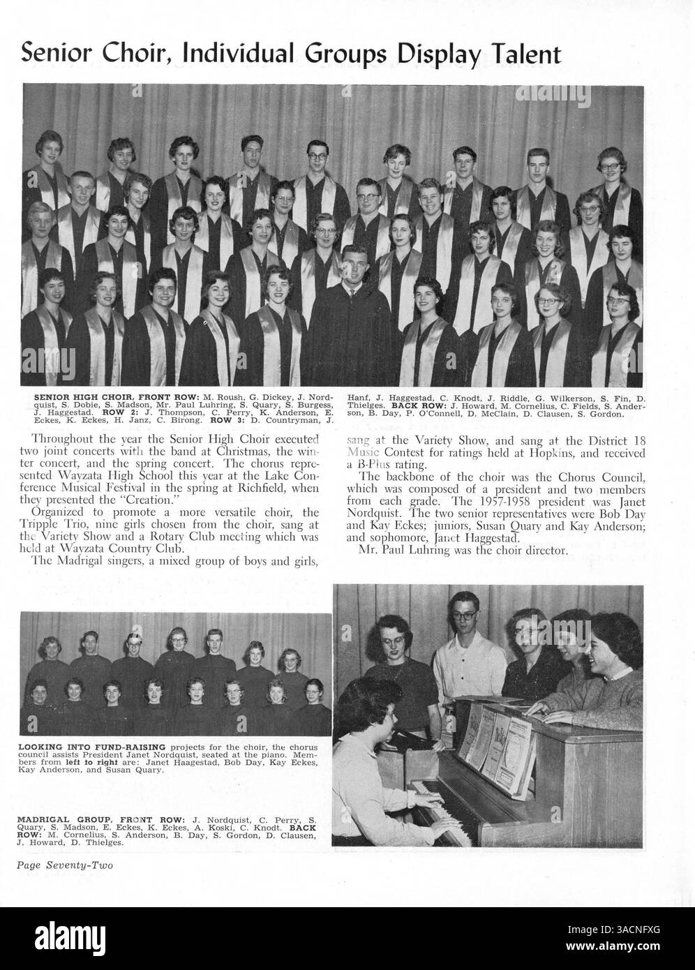 This 1958 Wayzata High School yearbook documents student life, faculty ...