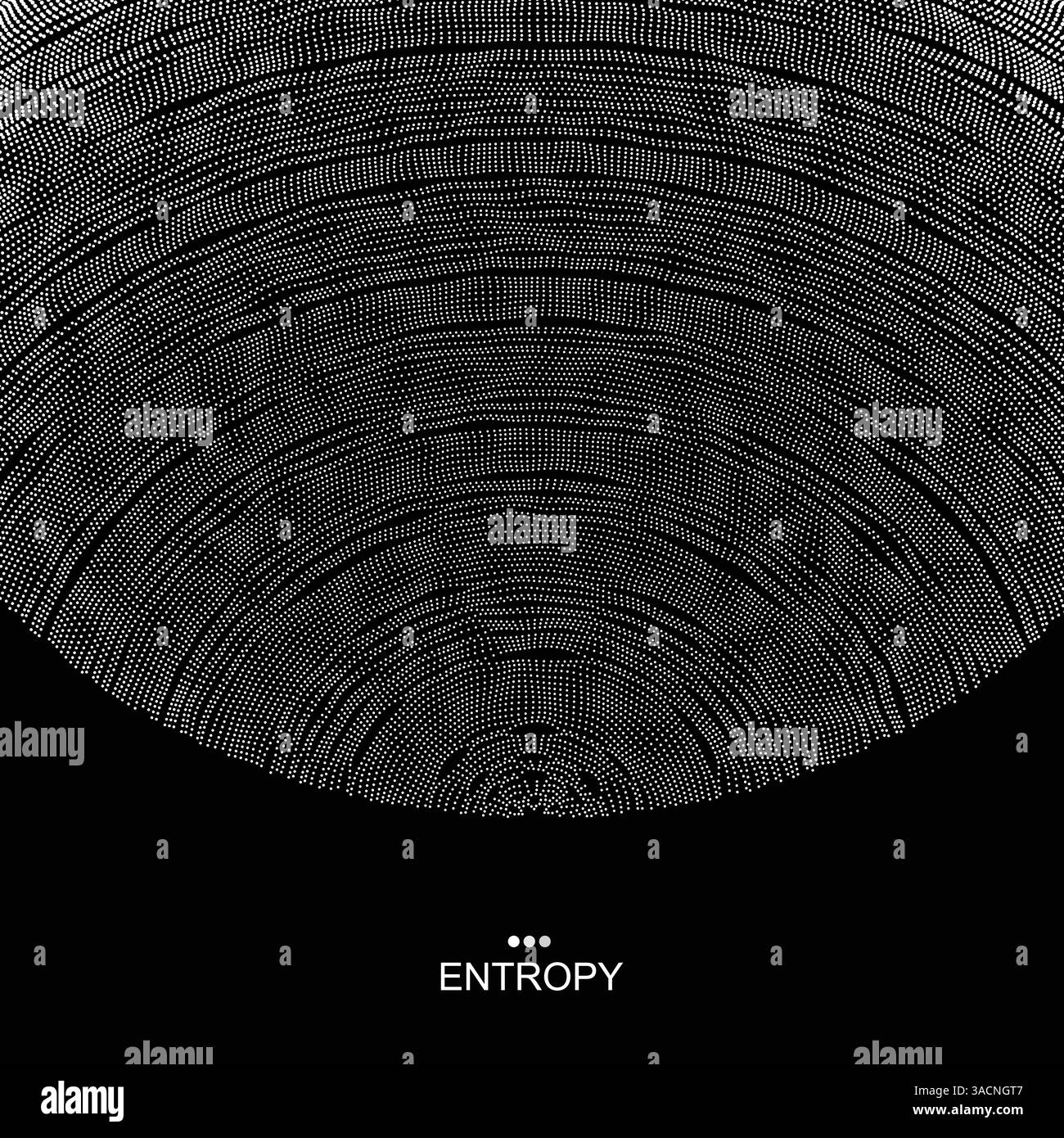 Array with Dynamic Particles. 3D Technology Style. Abstract Background. Vector Illustration ...