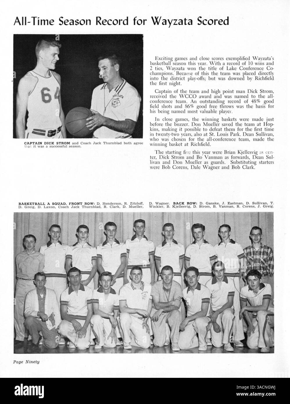 Wayako 58, the Wayzata High School Yearbook for 1958, documents the ...