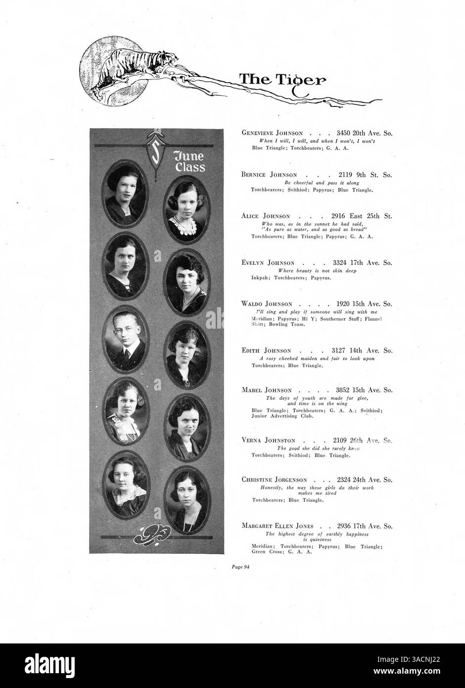 This 1921 edition of the 'Tiger' yearbook from South High School ...