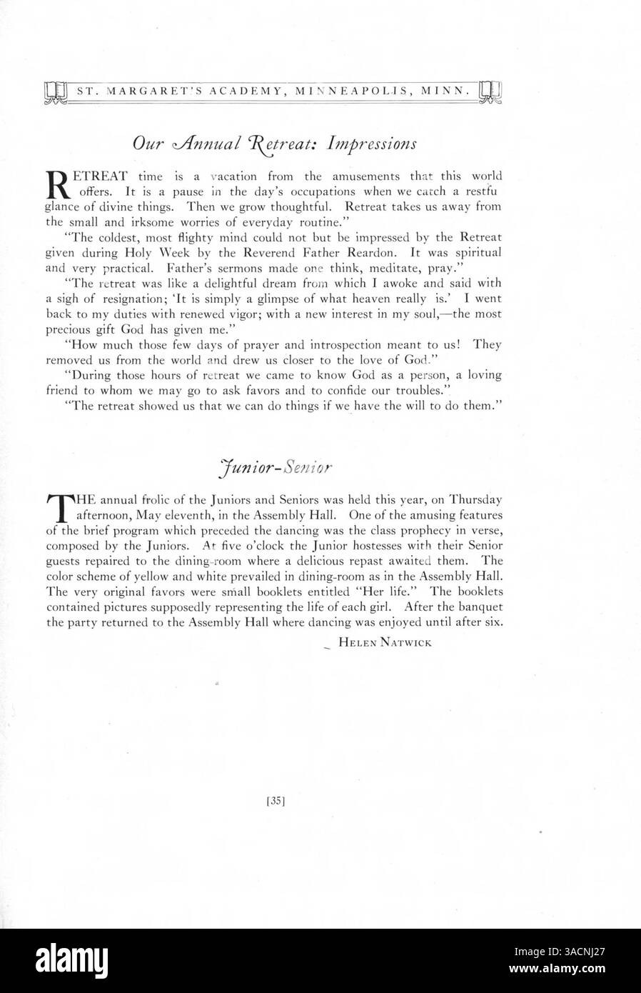 The 1922 'Dayesye' yearbook from St. Margaret's Academy documents the ...