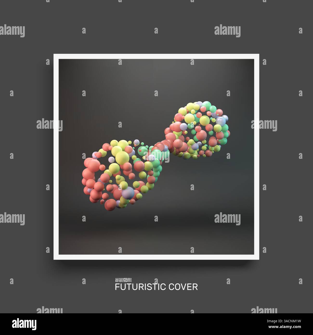 Molecular structure with colorful spherical particles. Textbook ...
