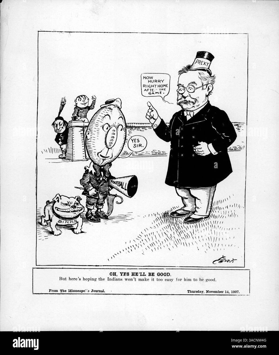 This photograph depicts the University of Minnesota president advising ...