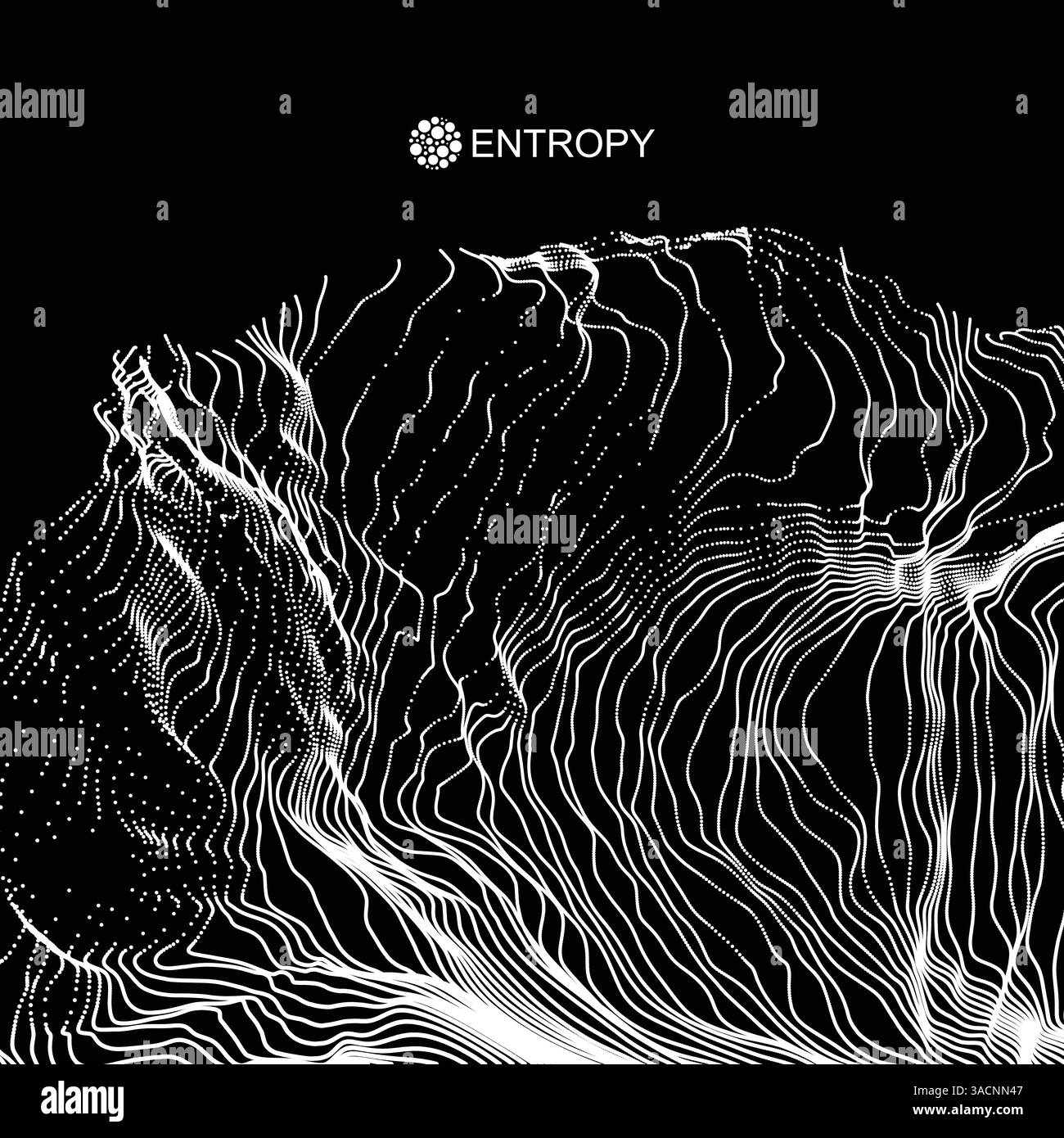 Array with Dynamic Particles. 3D Technology Style. Abstract Background. Vector Illustration ...
