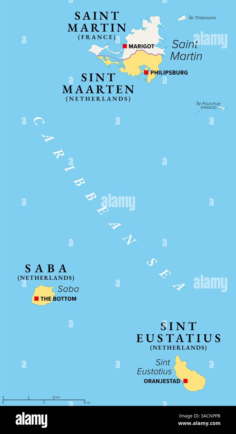 Dutch caribbean political map hi-res stock photography and images - Alamy