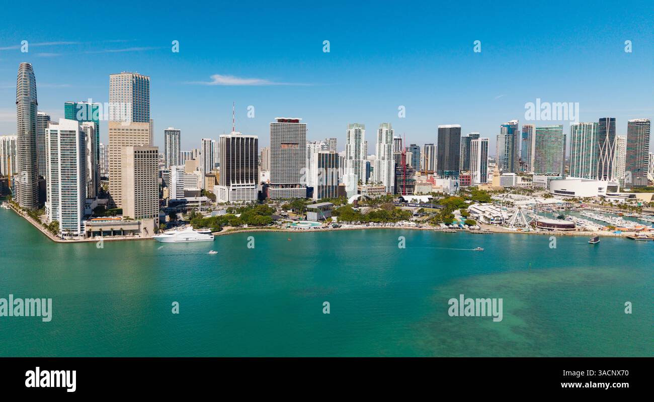 Miami downtown. Skyscraper building. Cityscape building downtown. City ...