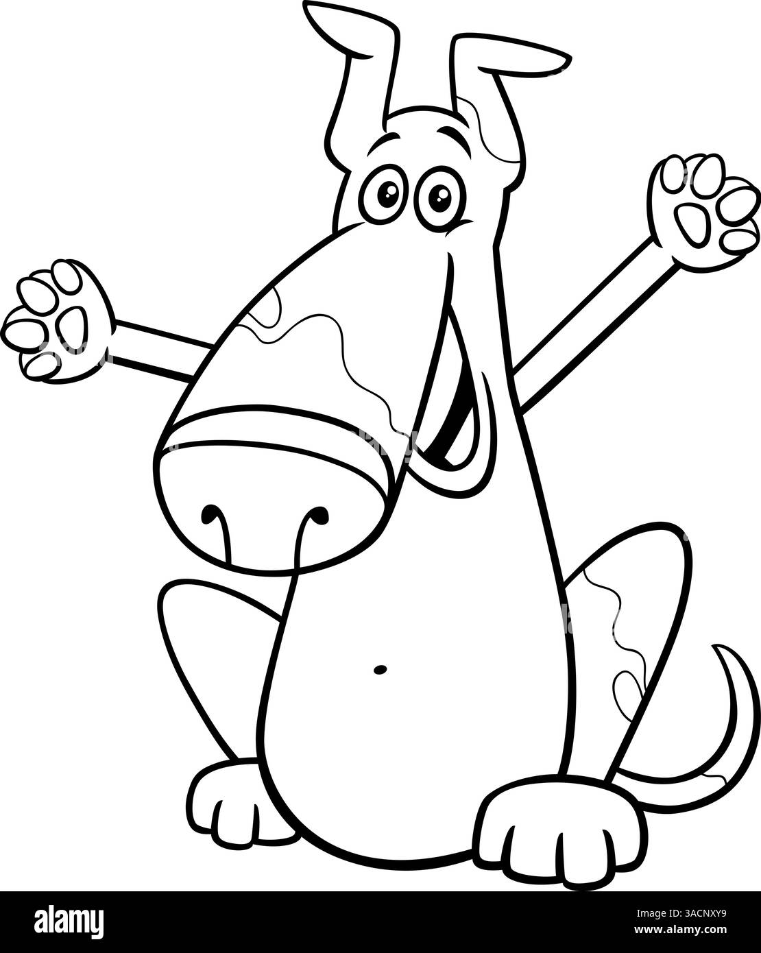 Cartoon illustration of happy spotted dog comic animal character ...