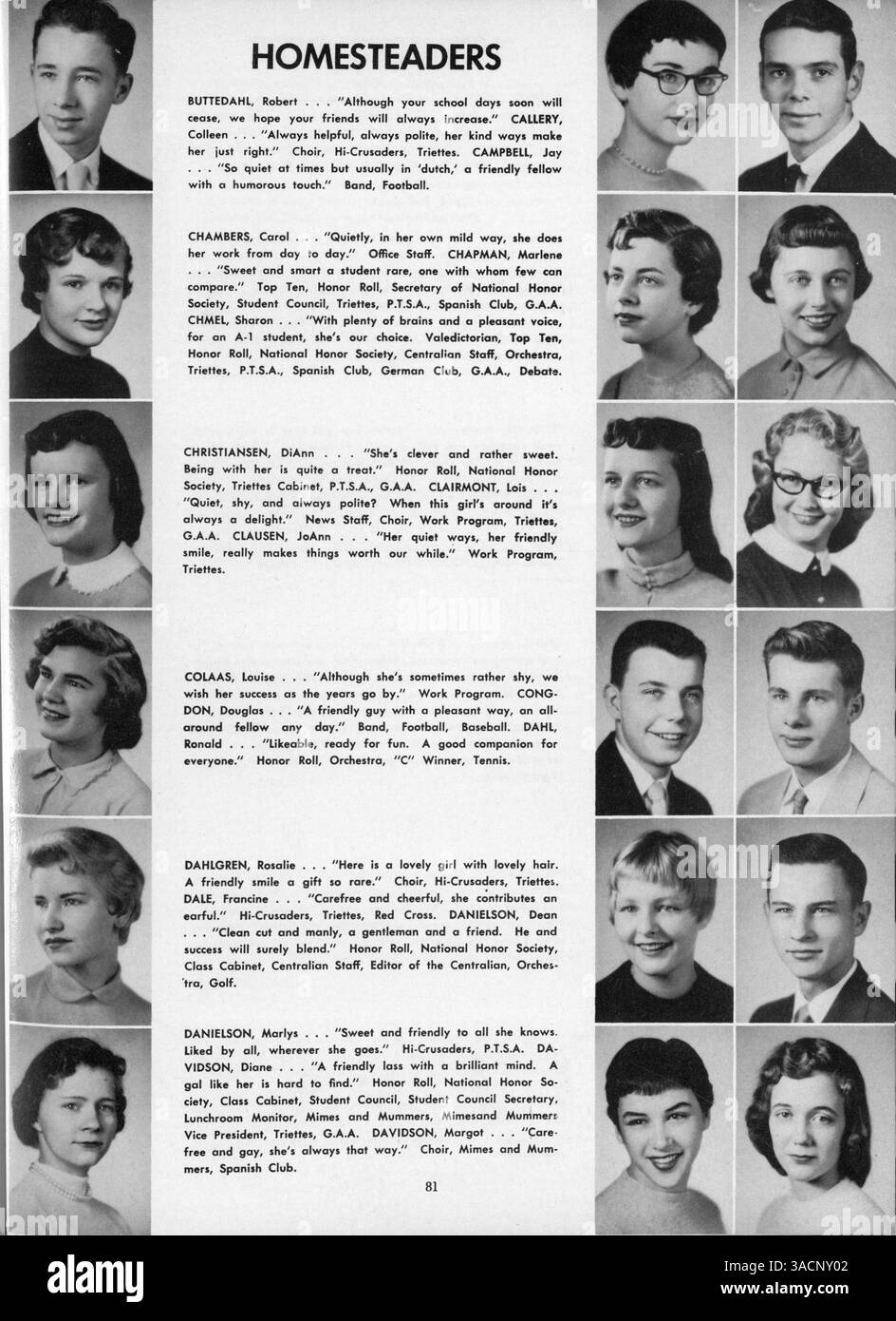 The centralian 1956 yearbook highlights the academic hi-res stock ...