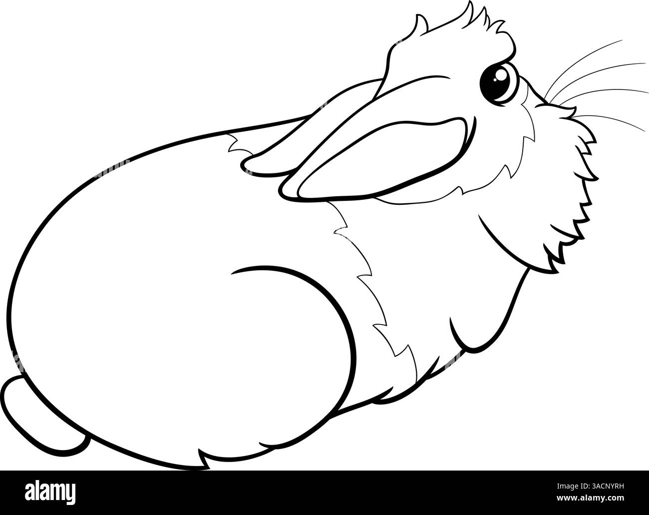 Cartoon illustration of funny lying miniature rabbit comic animal ...