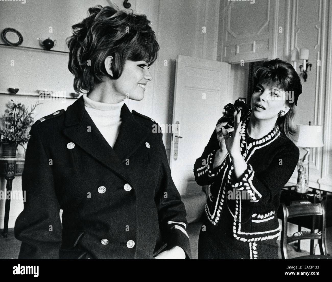 Gina Lollobrigida photographs Claudia Cardinale, March 1967 Stock Photo ...