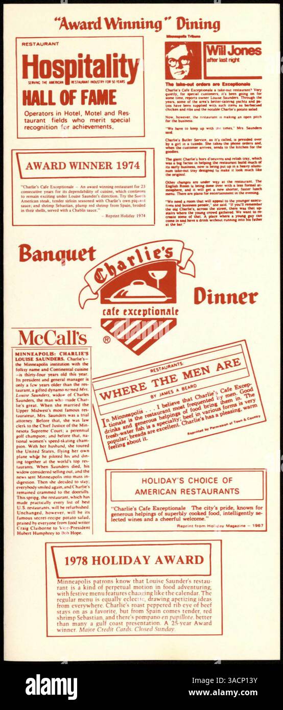 The charlies cafe exceptionale banquet menu features hors doeuvres hi ...