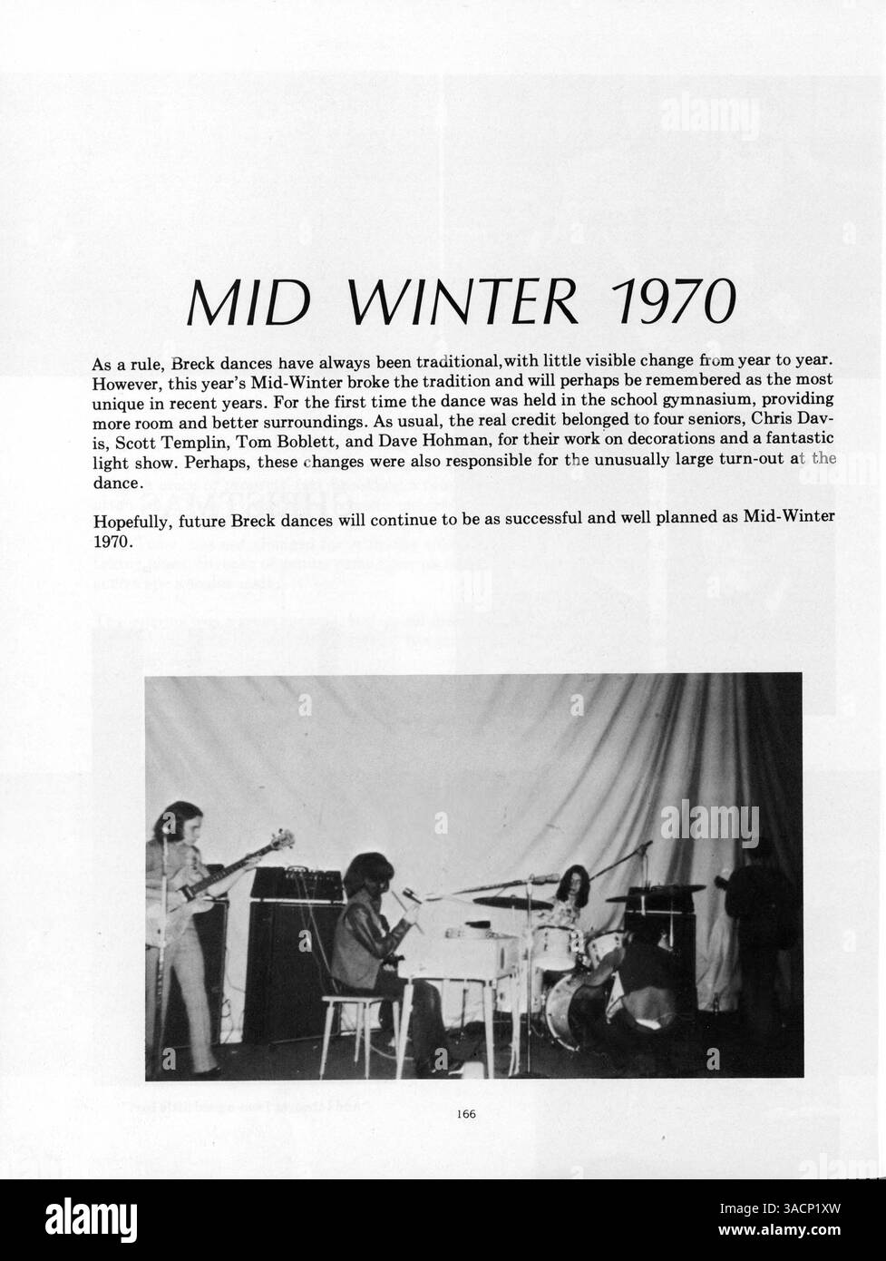 The 1970 breck yearbook showcases the student body hi-res stock ...