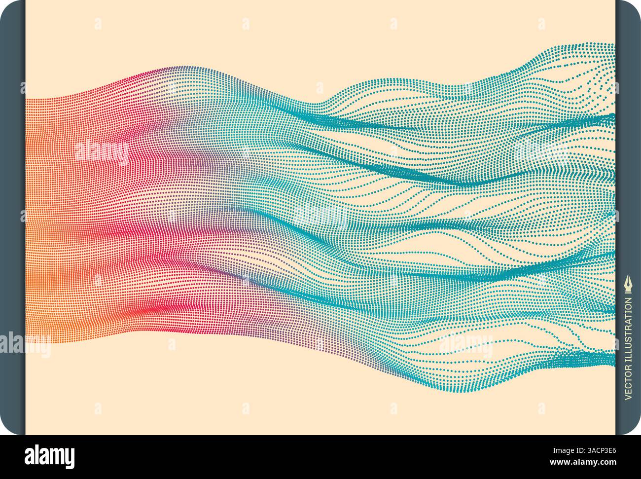 Wave background. Abstract vector illustration. 3d technology style ...