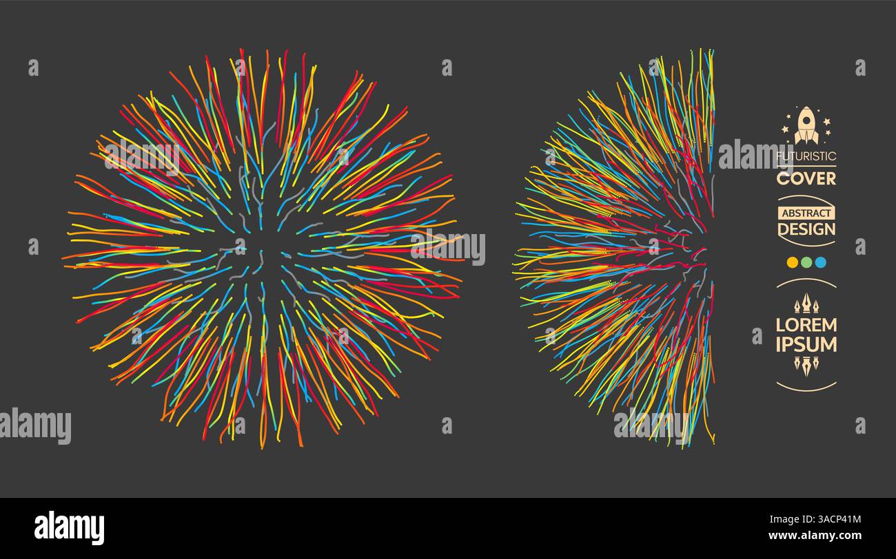 Array with dynamic particles. 3d futuristic technology style. Abstract background. Vector ...