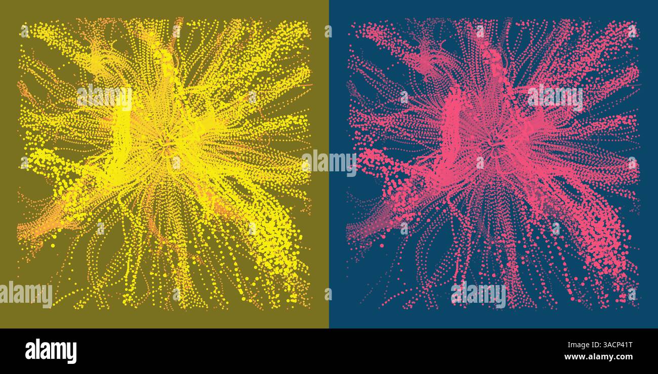 Abstract science or technology background. Array with dynamic particles. Vector illustration ...