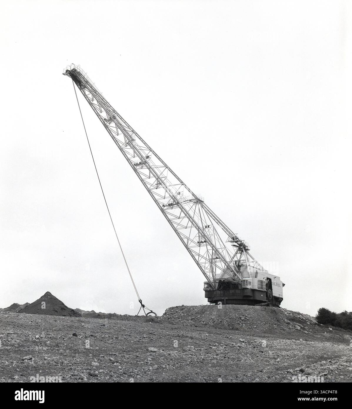 1960s, historical, large dragline excavating crane of the mining branch of the United Steel ...