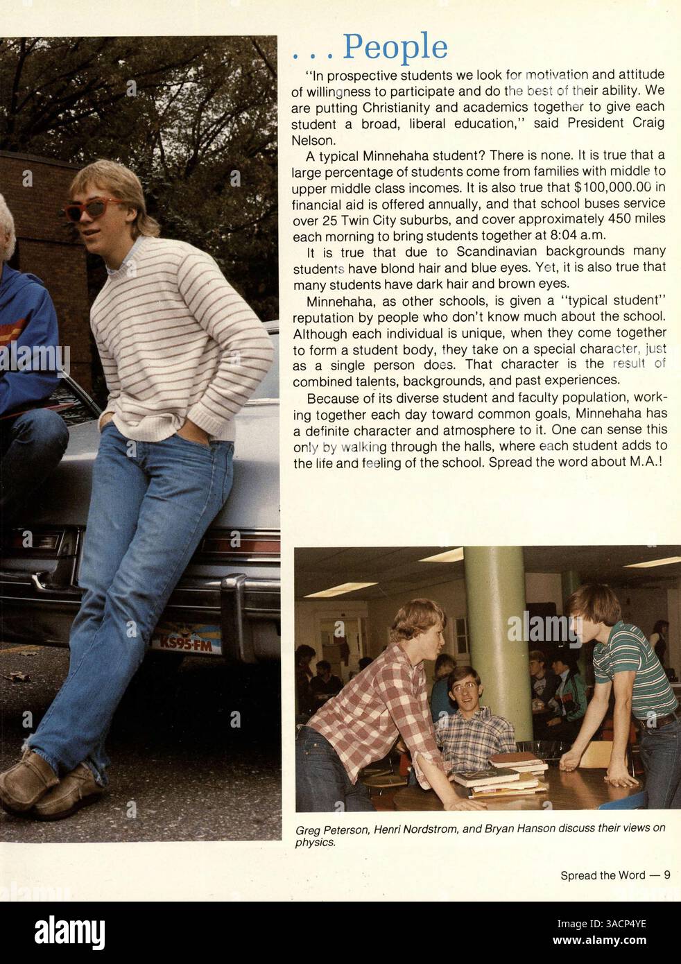 The 1984 minnehaha academy yearbook records significant moments hi-res ...